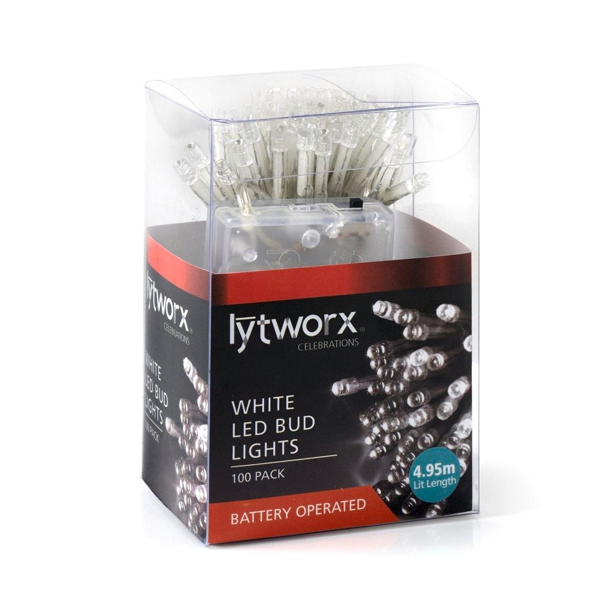Lytworx 100 Cool White LED Fairy Lights 4.95m Battery Operated – Auzzi ...