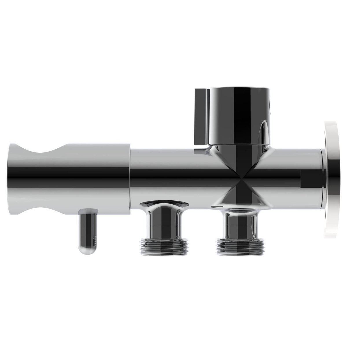 Evekare Chrome Dual Hand Spray Holder & Shut Off Valve - 138mm x 76mm ...