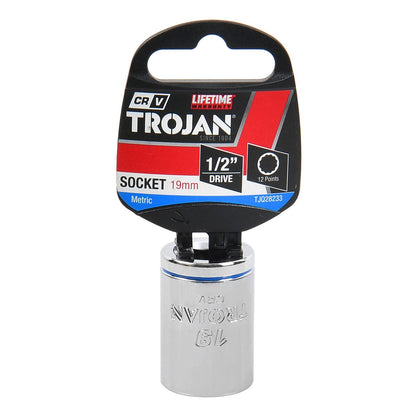 Trojan 19mm Socket 1/2 Drive - Polished Chrome Vanadium - Durable - 12 ...