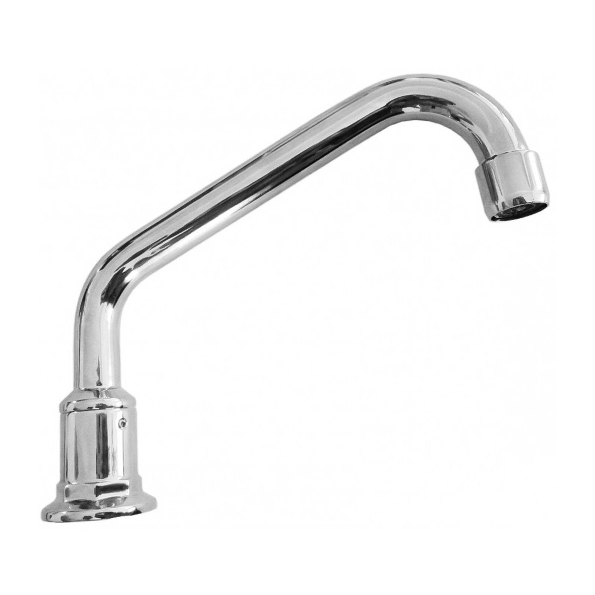 Shaw Mason 180mm Chrome Swivel Hob Tube Spout - 9L/min - Brass Constru ...