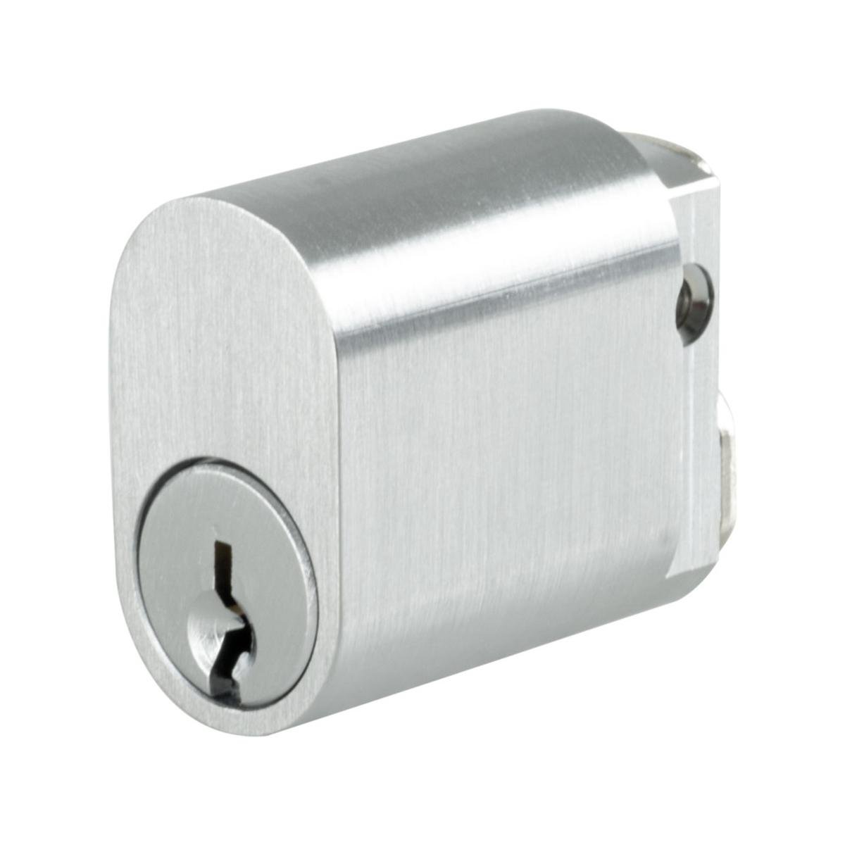 Rolltrak Commercial Security Oval Cylinder Lock - Satin Chrome - 6-Pin ...