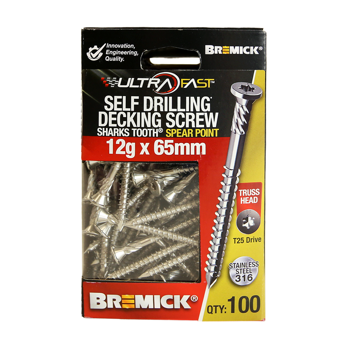 Bremick Ultrafast Stainless Steel 316 T25 Truss Head Screws 100 Pack ...