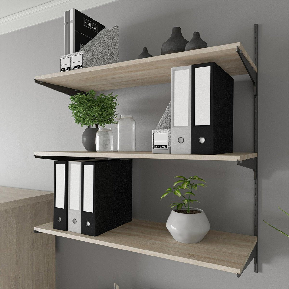 Flexi Storage Home Solutions Black Single Slot Bracket 300mm Steel Dur ...