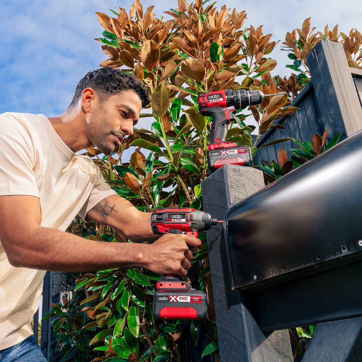 Ozito PXC 18V Brushless Hammer Drill & Impact Driver Kit PXBHIK 400 ...
