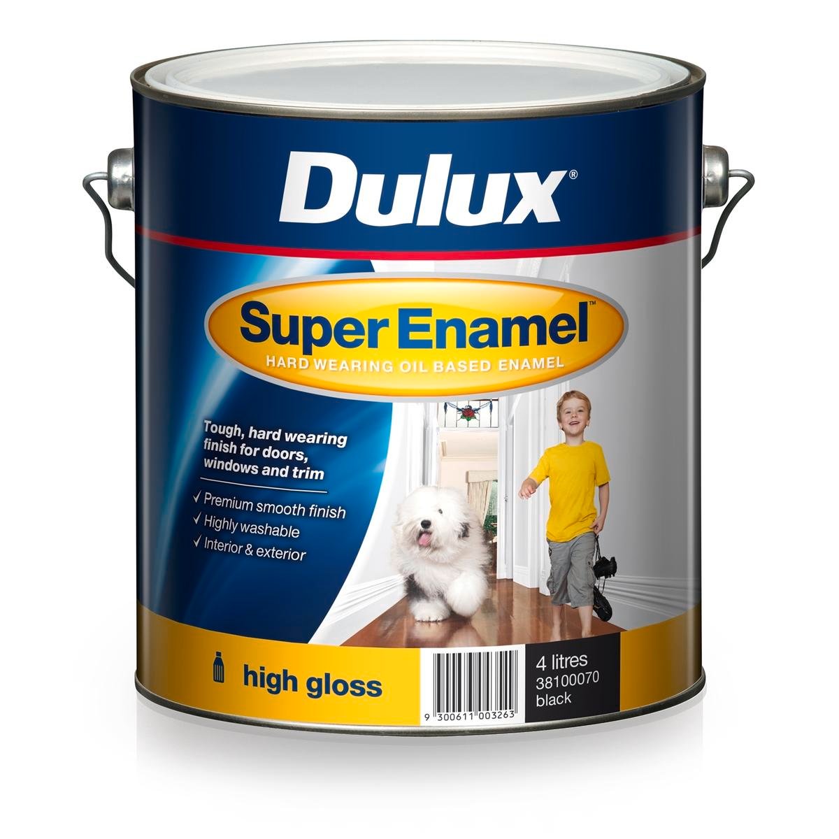 Dulux Super Enamel Paint High Gloss Black 4L Oil-Based Washable – Auzzi ...