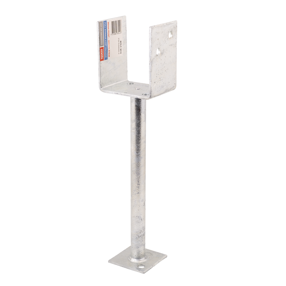 Pryda Full Stirrup Post Anchor 300x90mm M10 - Galvanised Steel - Durab ...