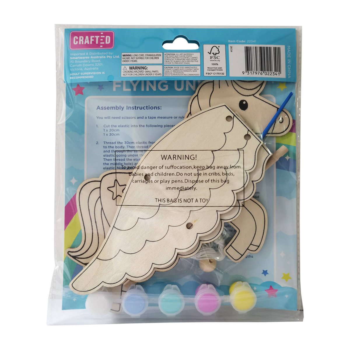 Crafted Make Your Own Mobile Flying Unicorn Craft Kit - 1 Plywood Unic ...
