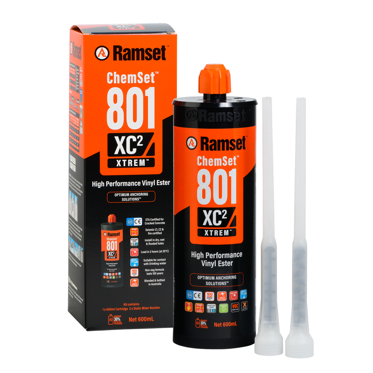 Ramset Chemset 801 Xtrem Xc Chemical Anchor - 600ml - Fast-Setting, He ...