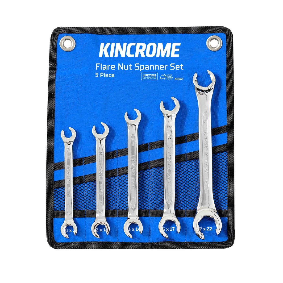 Kincrome 5 Piece Metric Flare Nut Spanner Set - Chrome Vanadium Steel ...
