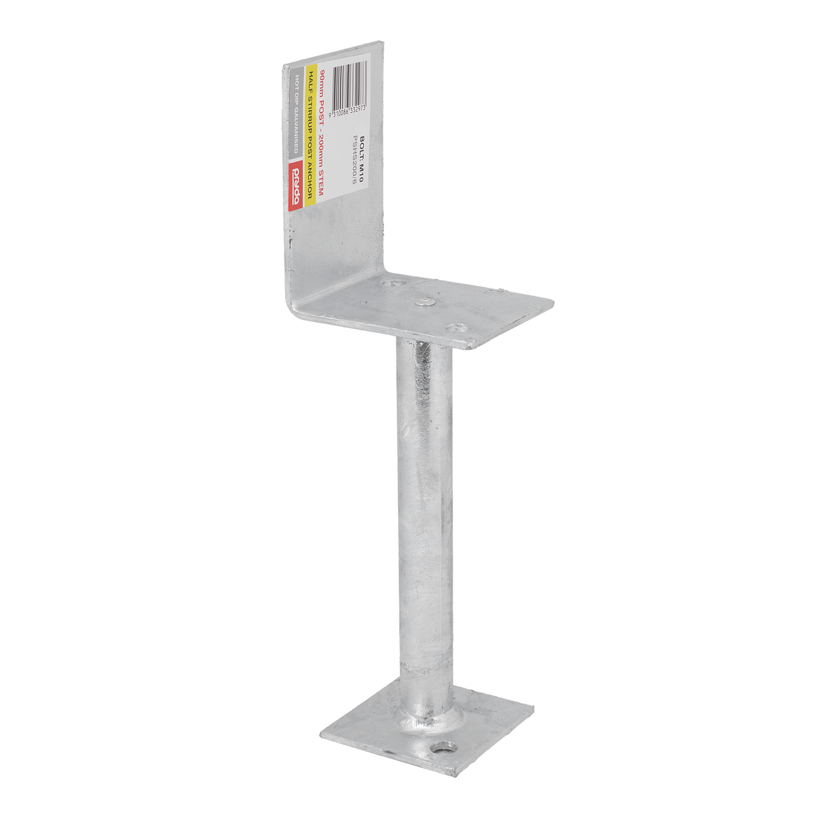 Pryda Half Stirrup Post Anchor 200mm M10 - Galvanised Steel - Durable ...