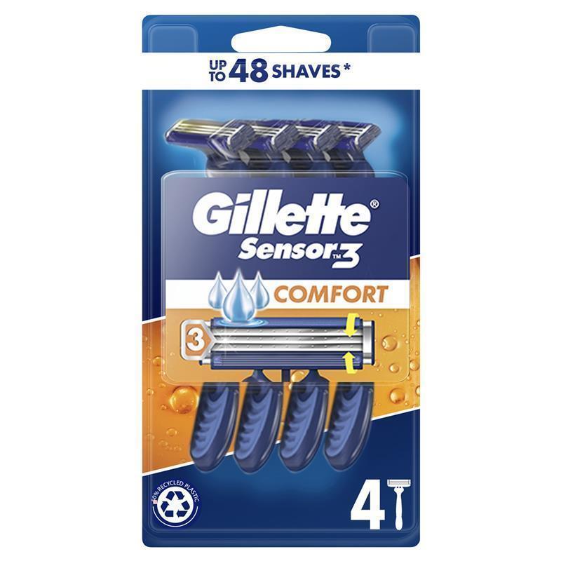 Gillette Sensor 3 Comfort Disposable Razors - 4 Pack – Auzzi Store