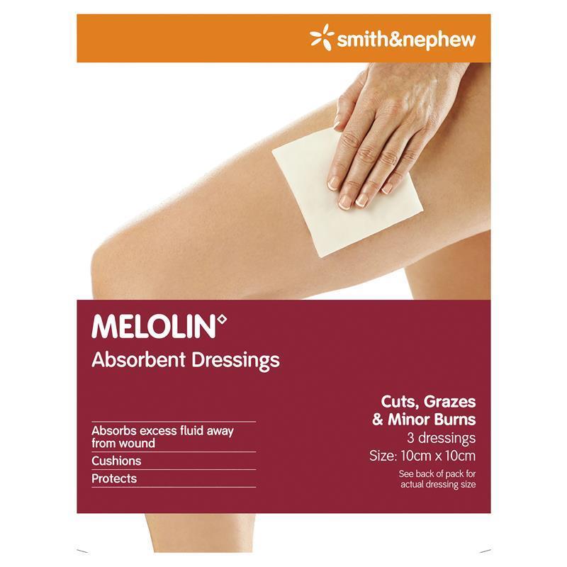 MELOLIN Low Adherent Wound Dressing - 10cm x 10cm (Pack of 3) – Auzzi Store