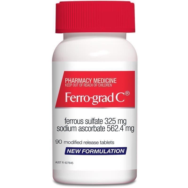 FERRO-GRAD Iron & Vitamin C 90 Tablets - Combat Fatigue & Boost Energy ...