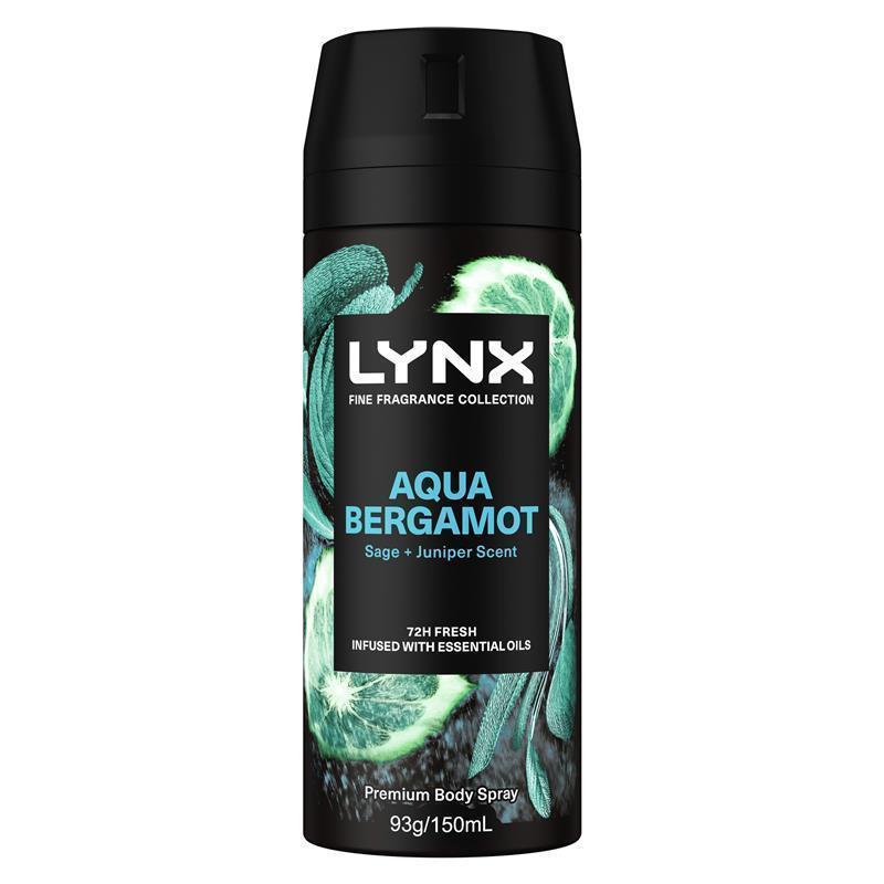 LYNX Aqua Bergamot Premium Deodorant Body Spray 150ml – Auzzi Store