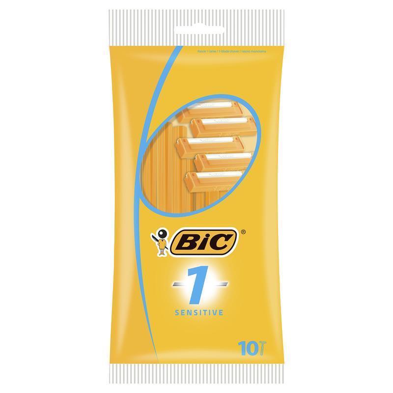BIC 1 Sensitive Men's Disposable Razor - Single Blade, 10 Razor – Auzzi ...