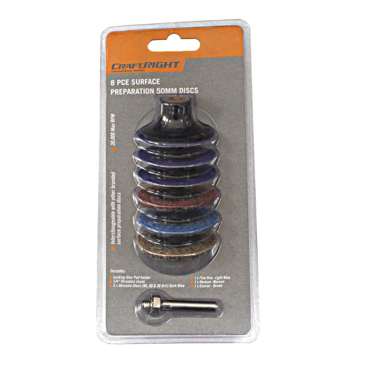 Craftright Surface Preparation Discs 50mm Oxidation Aluminium Kit ...