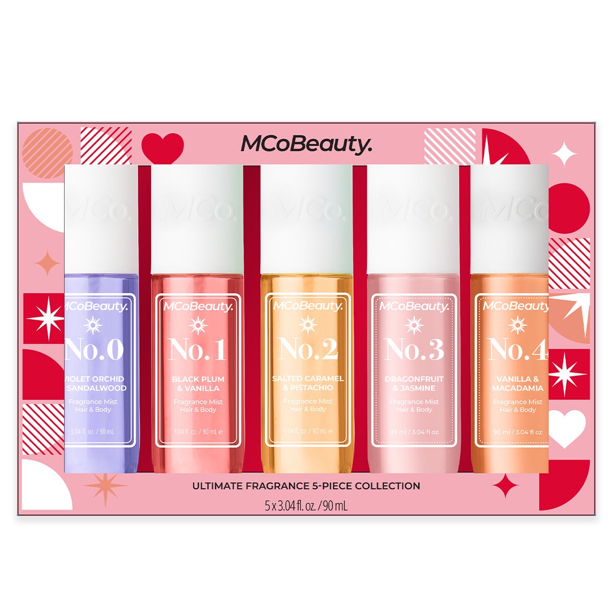 MCoBeauty Fragrance Mist Collection 5x90ml - Vegan, Cruelty-Free, Long ...