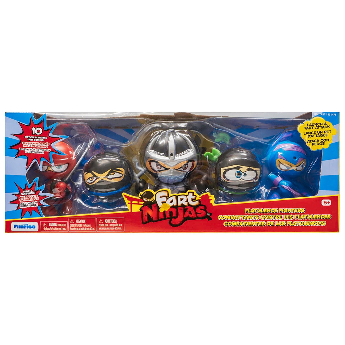 Funrise Fart Ninjas 5 Pack 70760 - Motion-Activated Farting Figures fo ...