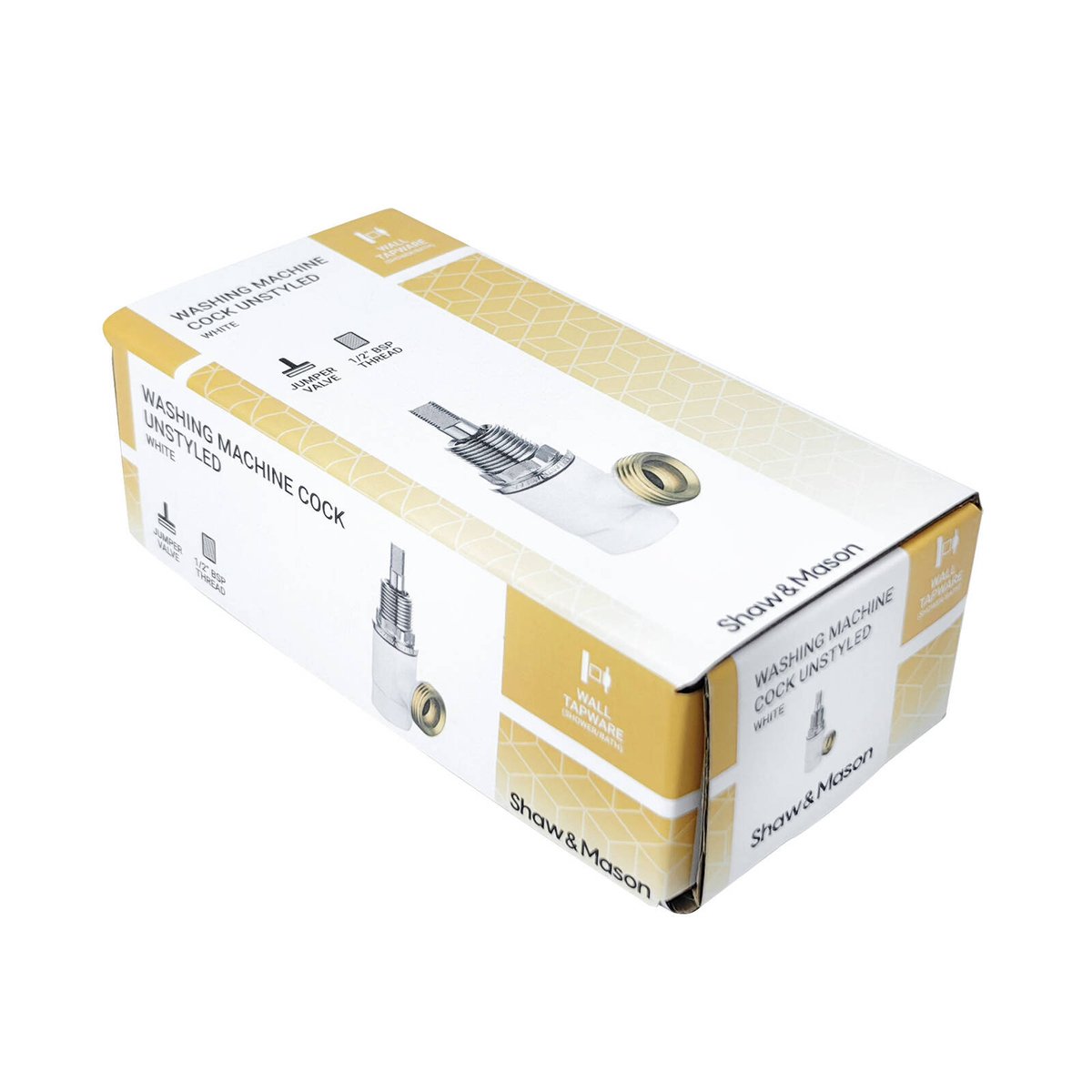 Shaw Mason Washing Machine Stop - Brass - 1/2" BSP - White - Durable ...