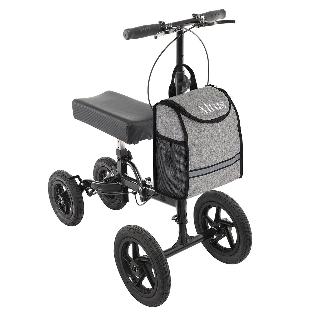 Altus Knee Scooter Walker Black, 158 kg Capacity, All-Terrain Pneumati ...