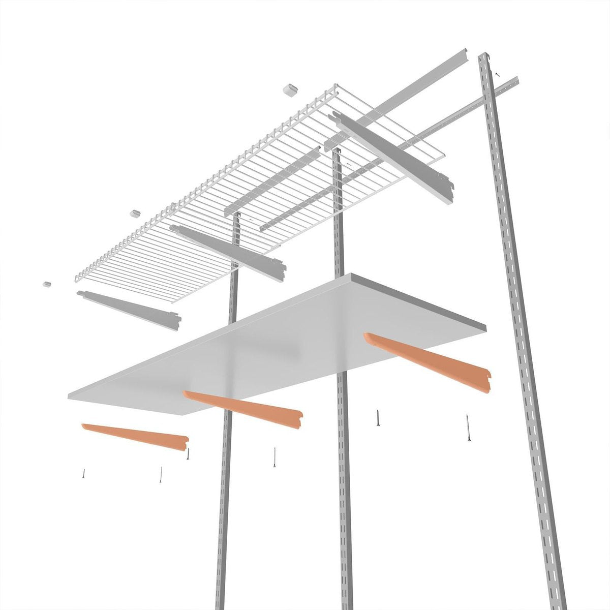 Flexi Storage 470mm Black Double Slot Bracket Steel Durable Support ...