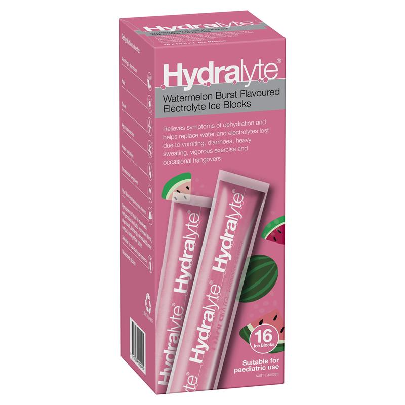 Hydralyte Electrolyte Ice Blocks - Watermelon (16 Pack) – Auzzi Store