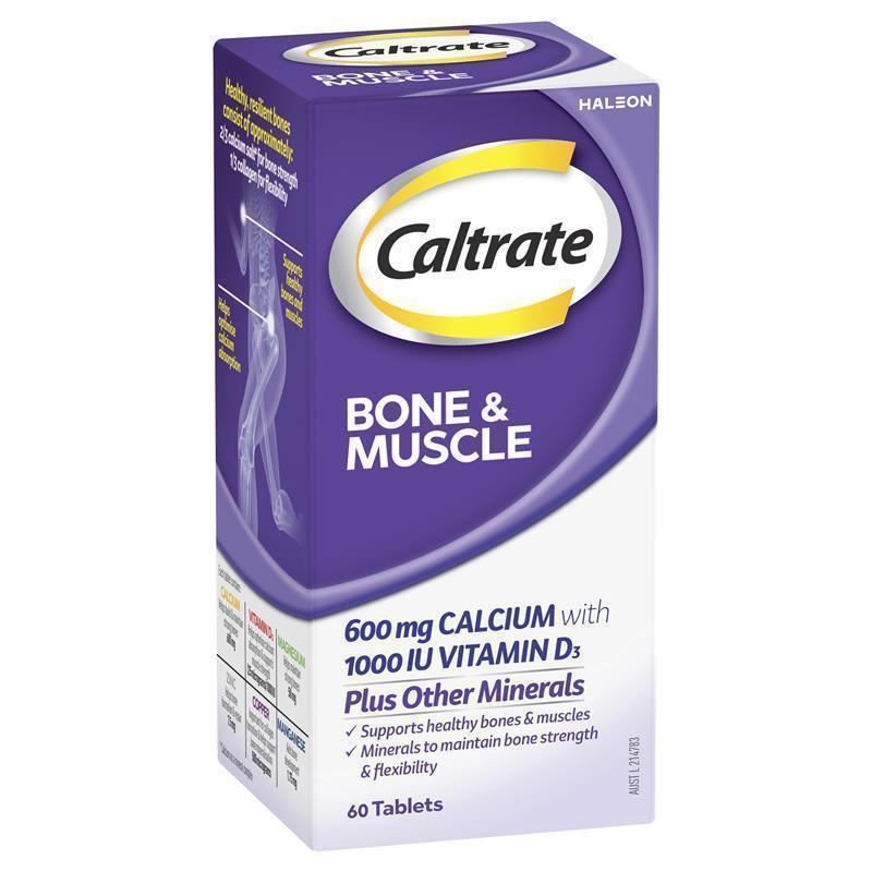 Caltrate Bone & Muscle Support, 60 Tablets with Calcium & Vitamin D ...
