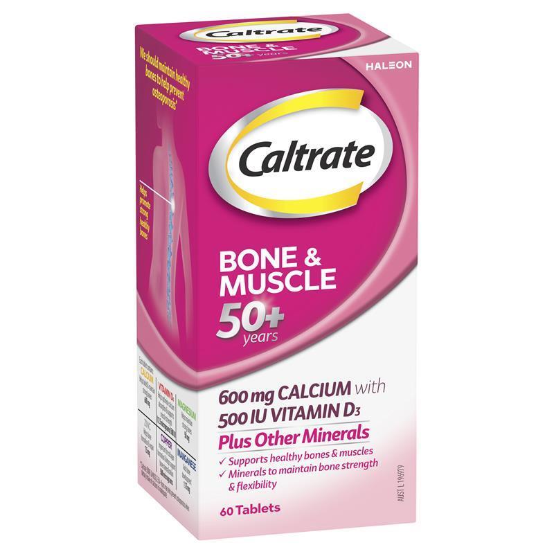 Caltrate Bone & Muscle 50+ with Calcium & Vitamin D3 - 60 Tablets ...