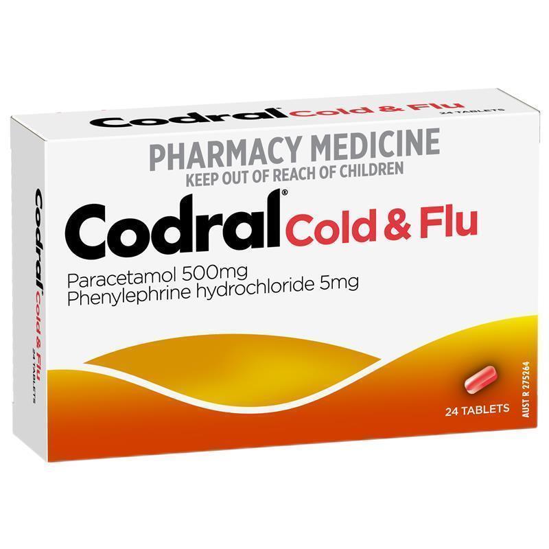 Codral PE Cold and Flu 24 Tablets - Relief for Cold & Flu Symptoms ...