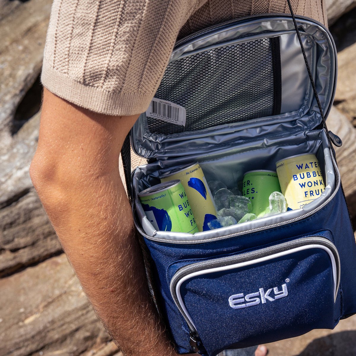 Esky 9 Can Soft Cooler Bag - 260mm x 220mm x 180mm - Blue - Leak-Proof ...