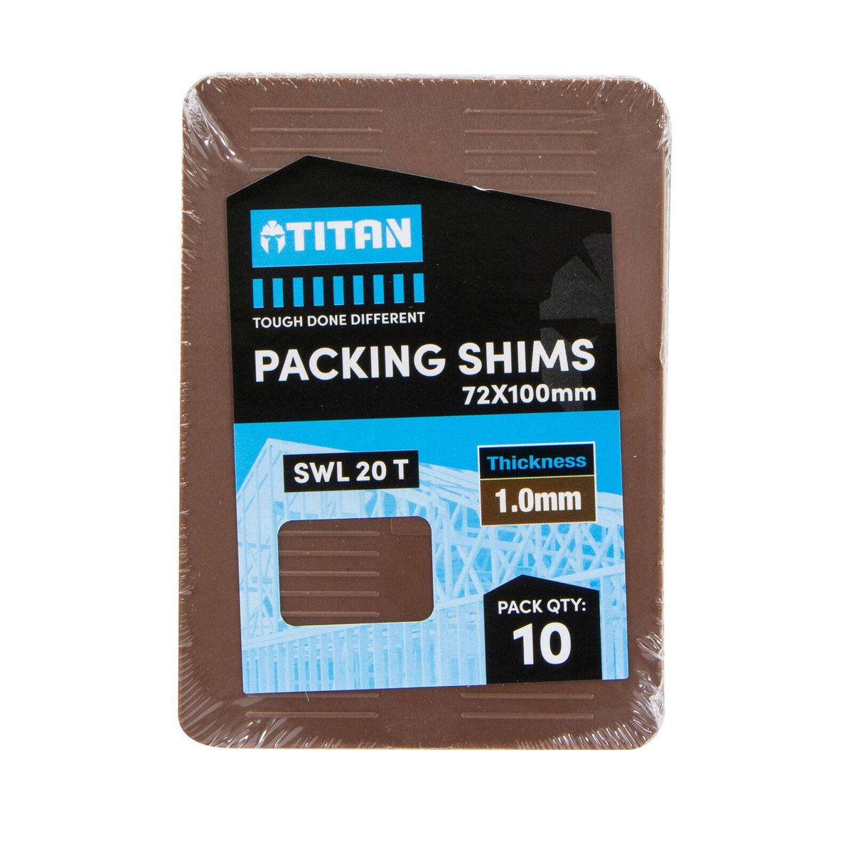 Titan Brown Shim Packing 10 Piece - 1 x 72 x 100mm - Heavy-Duty Suppor ...