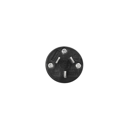 HPM 10A Black Rewirable Rubber Plug Top - 3-Pin - 0.75-1.5mm Cables ...
