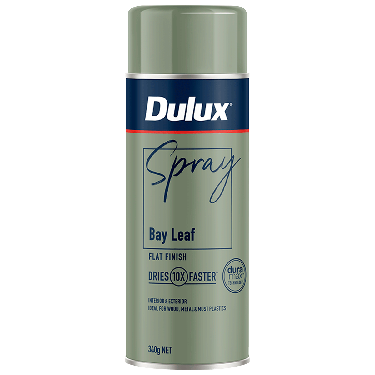 Dulux 340g Bay Leaf Flat Spray Paint - 340g - Flat Finish - Indoor/Out ...