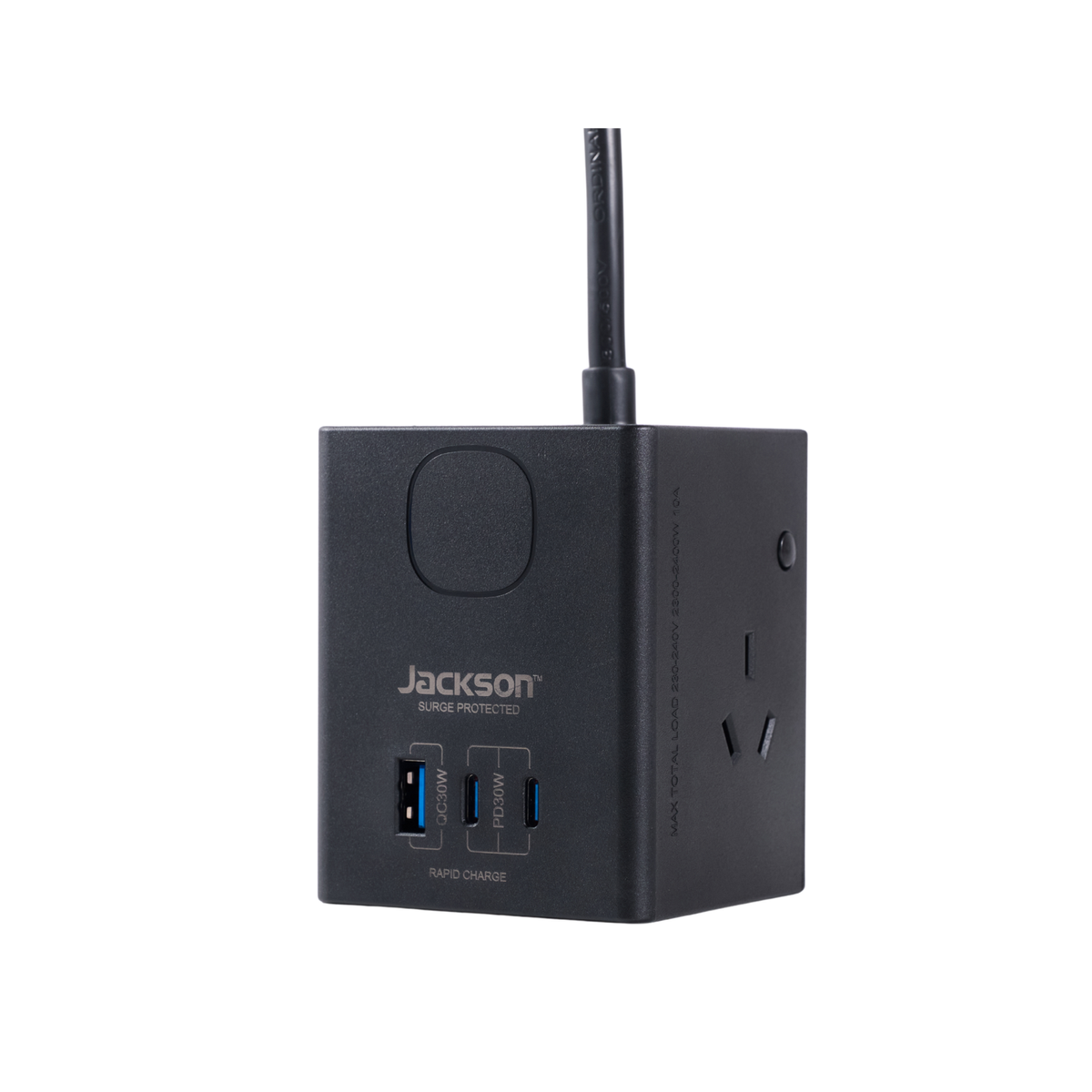 Jackson 3 Outlet Power Cube - 2 PD 30W USB-C & 1 USB-A - 1.2m Lead - B ...