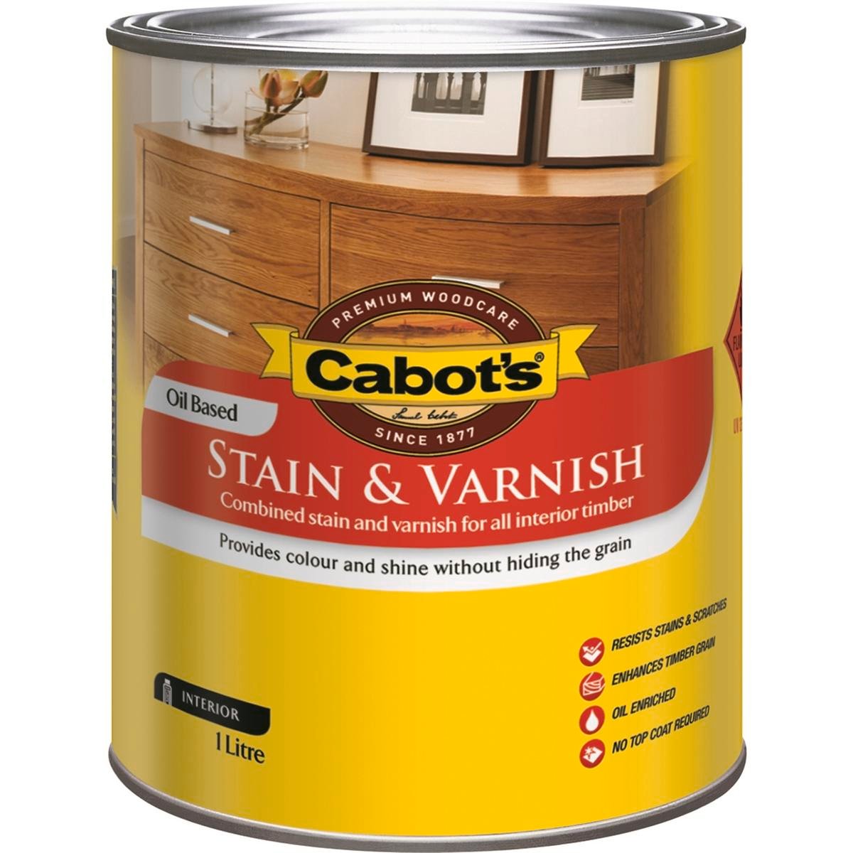 Cabot 1L Walnut Stain Varnish Oil Based - Deep Penetration - Interior ...
