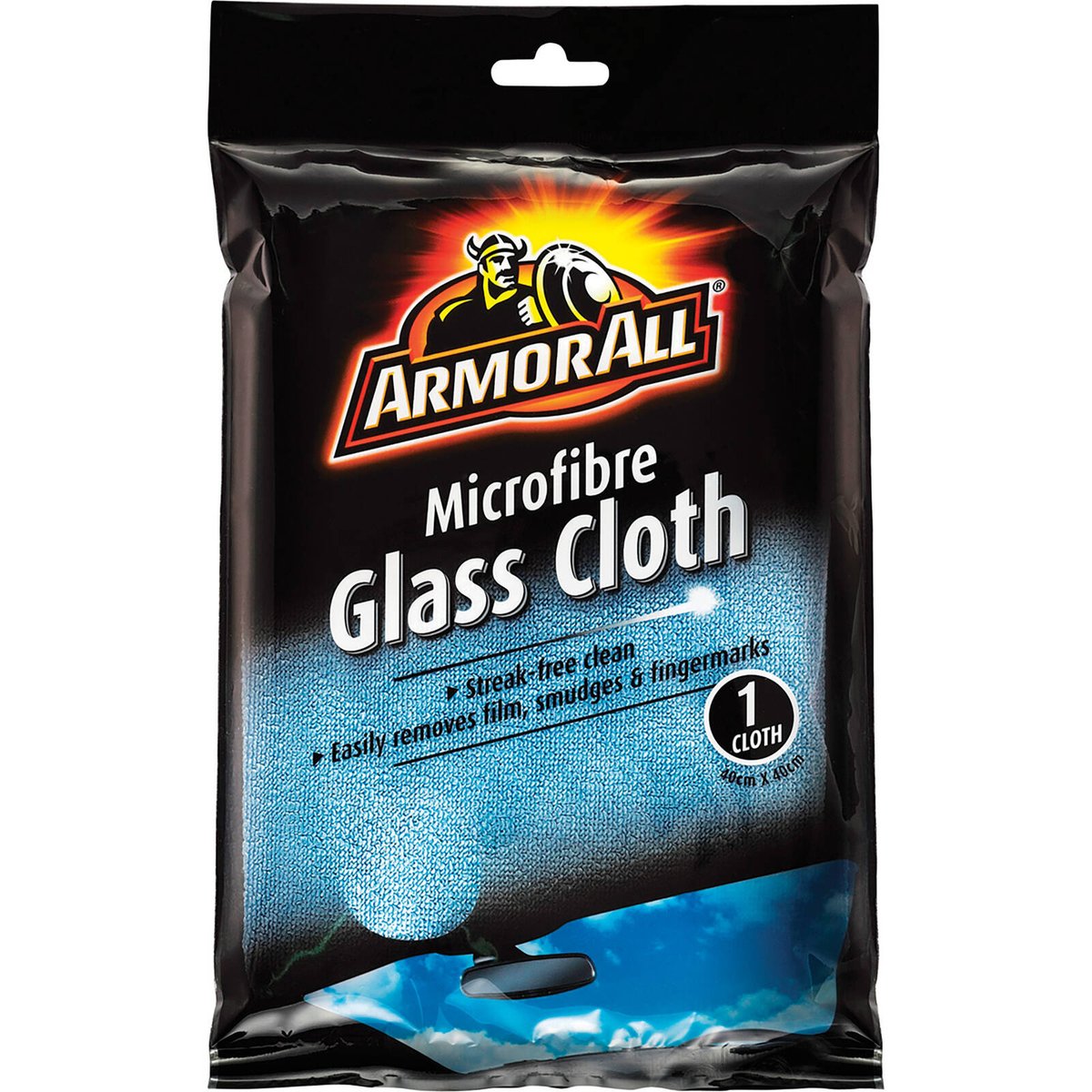 Armor All Microfibre Glass Cloth - 1 Cloth - 400mm x 400mm - Blue - St ...
