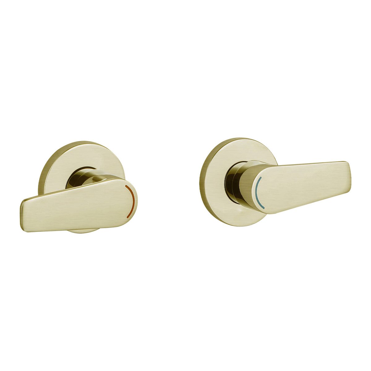 Evekare Brushed Brass 1/4 Turn Extended Lever Wall Top Assembly 150mm ...