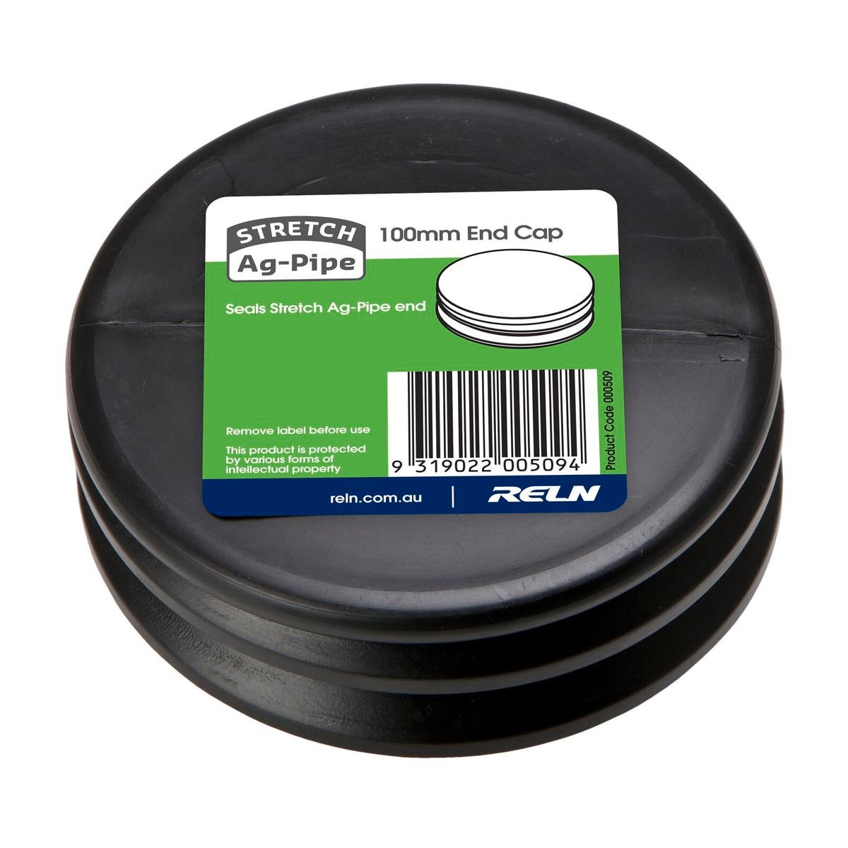 RELN Stretch Ag Pipe 100mm End Cap - Plastic - Easy Seal - Black ...