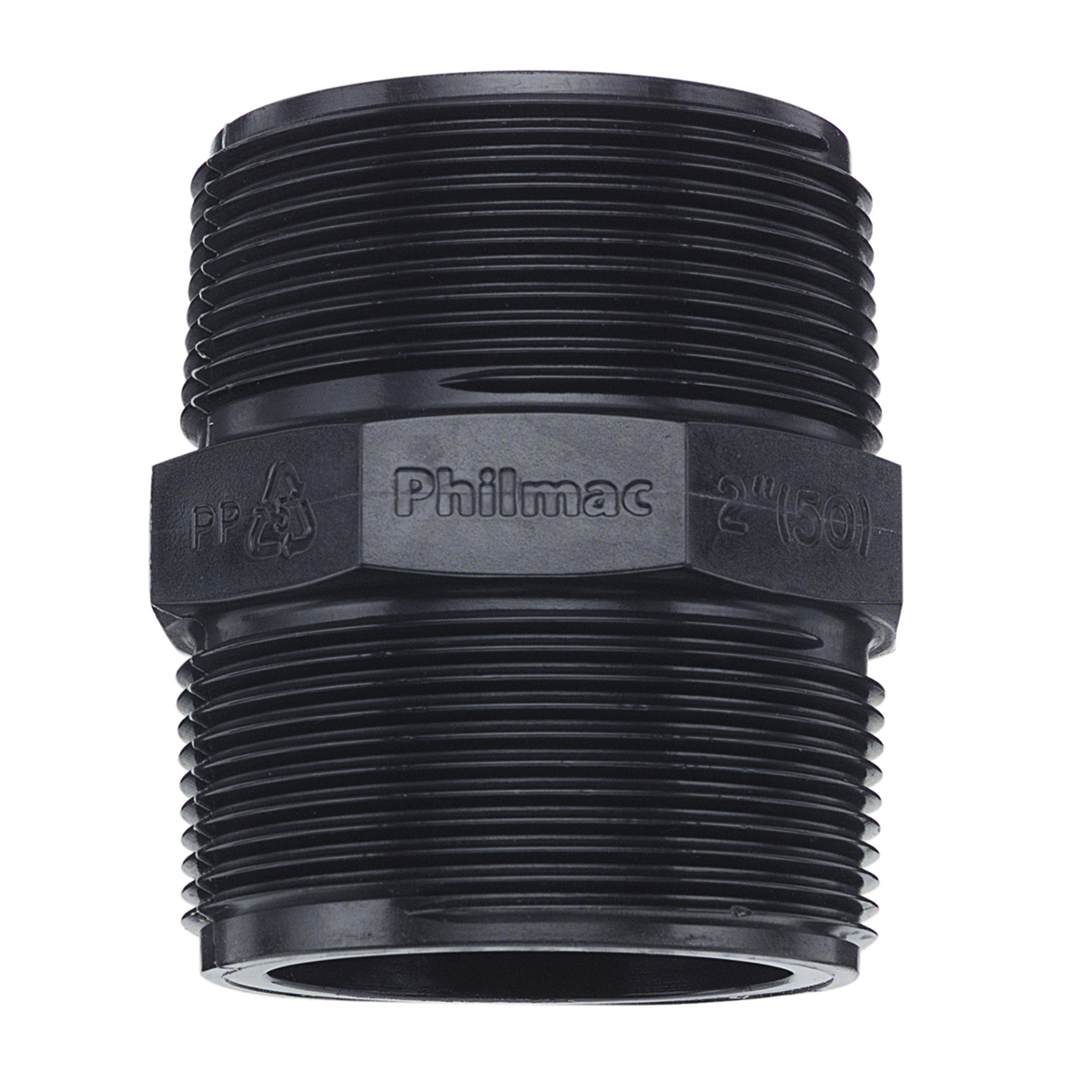 Philmac 2" BSP Thread Pipe Nipple - Polypropylene - Durable Connection ...
