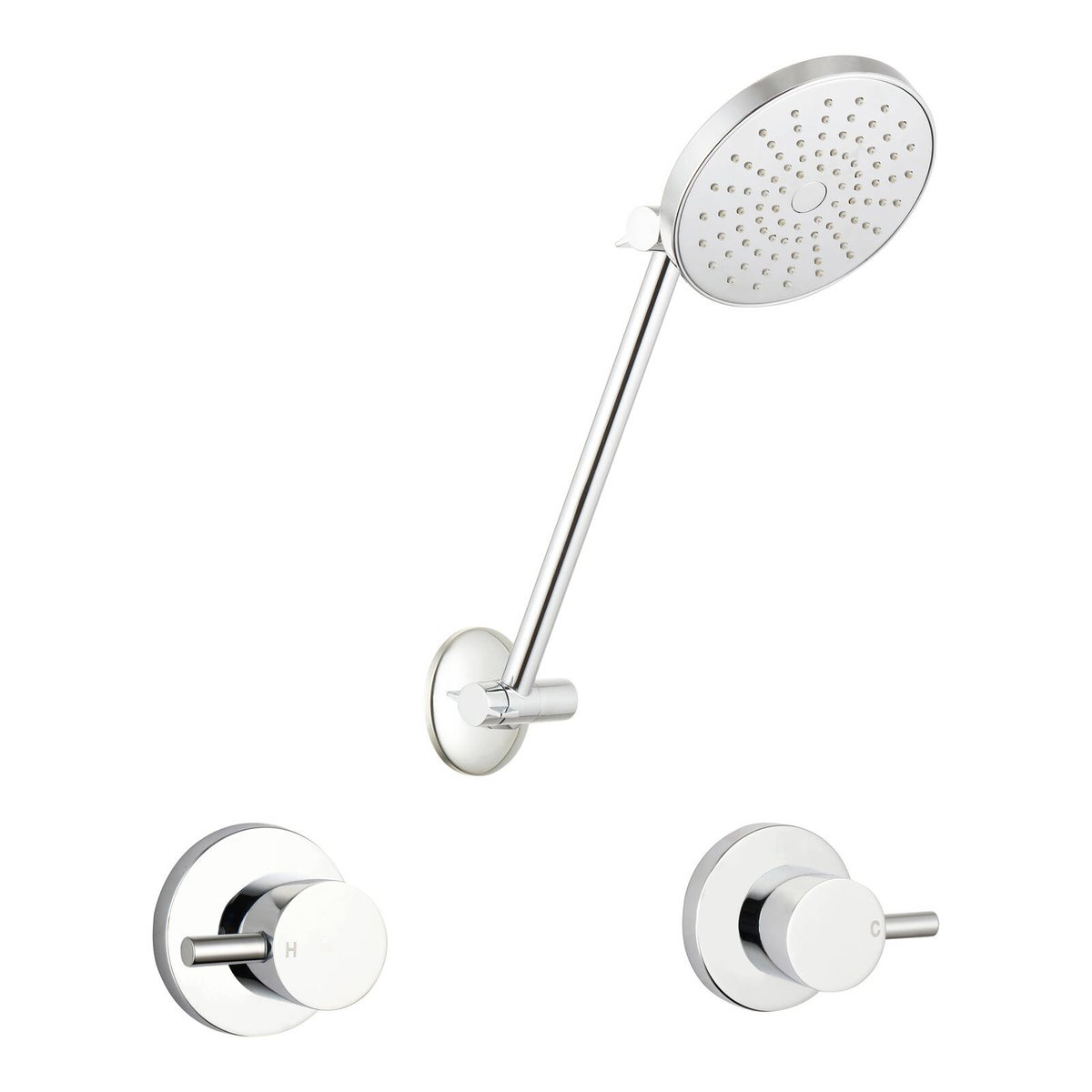 Mondella Resonance Chrome Shower Set - 1/4 Turn Pin Lever - 210mm x 80 ...
