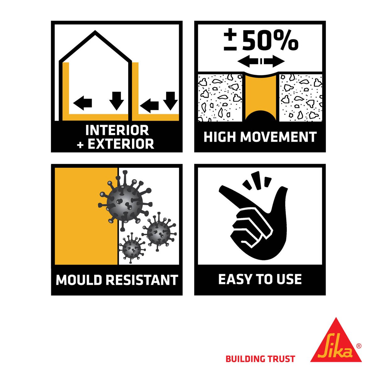 Sika Davco Neutral Cure N Silicone Sealant 300ml Gunmetal - Mould Resi ...