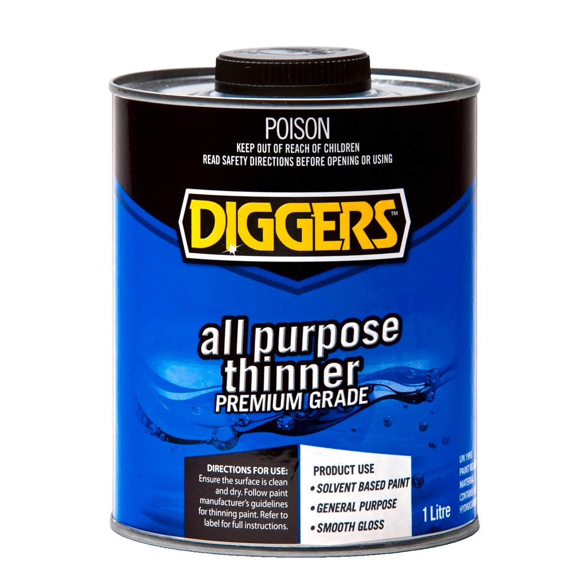 DIGGERS All Purpose Thinner 1L Solvent Paint Cleaner Fast Drying ...