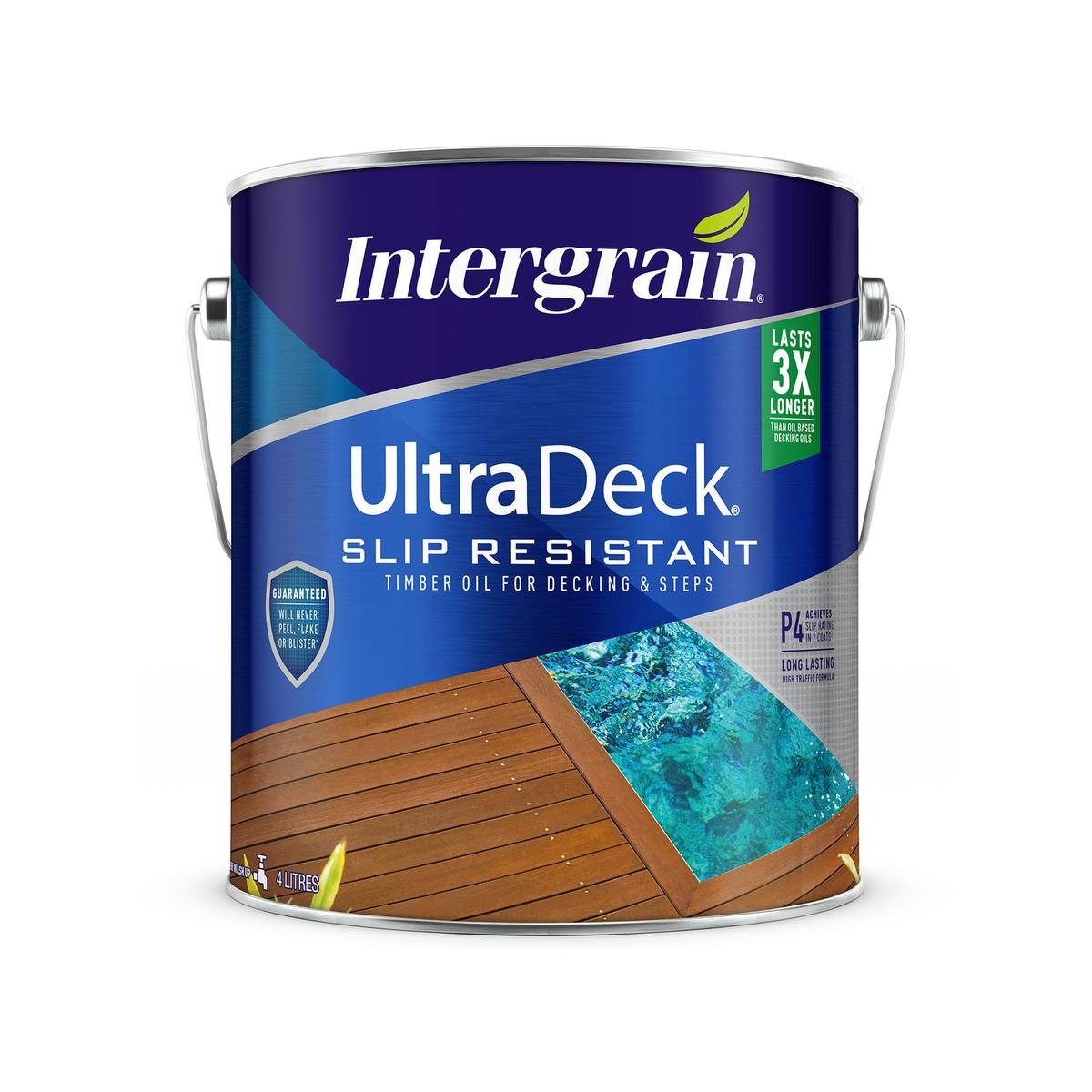 Intergrain UltraDeck Slip Resistant Decking Oil 4L Water-Based Durable ...