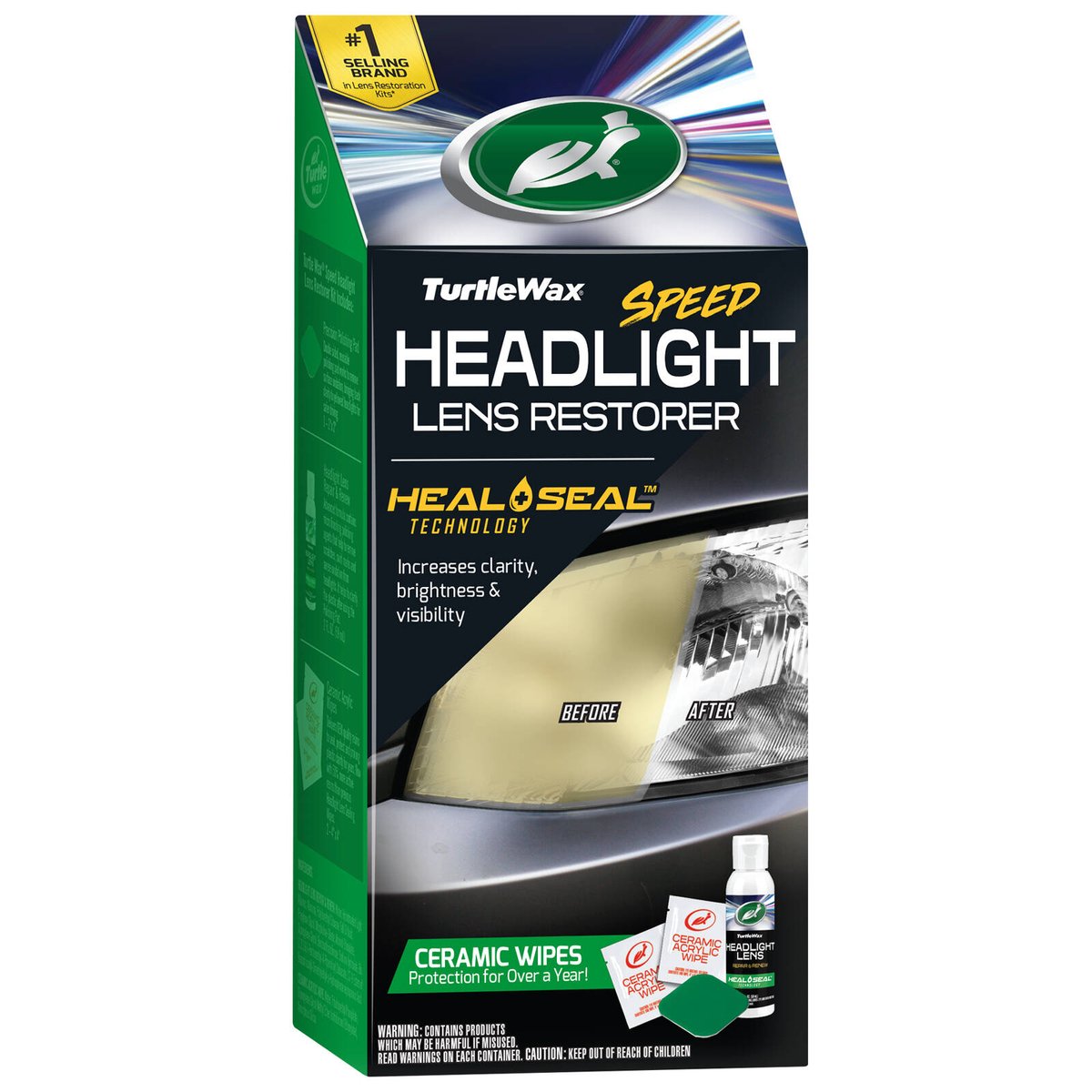 Turtle Wax Speed Headlight Lens Restorer Kit - 76mm x 167mm x 48mm - C ...