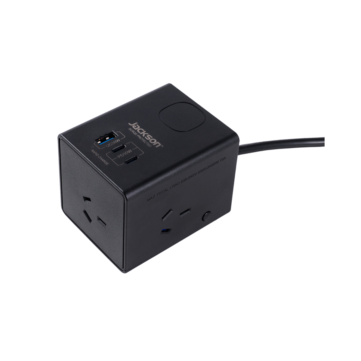 Jackson 3 Outlet Power Cube - 2 PD 30W USB-C & 1 USB-A - 1.2m Lead - B ...