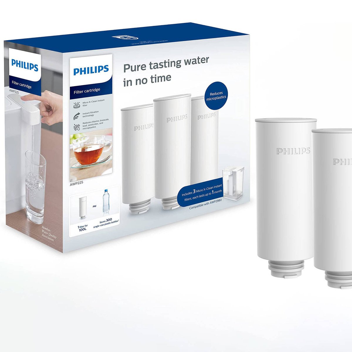 Philips 100L White Instant Powered Pitcher Water Filter - Fast Filtrat ...