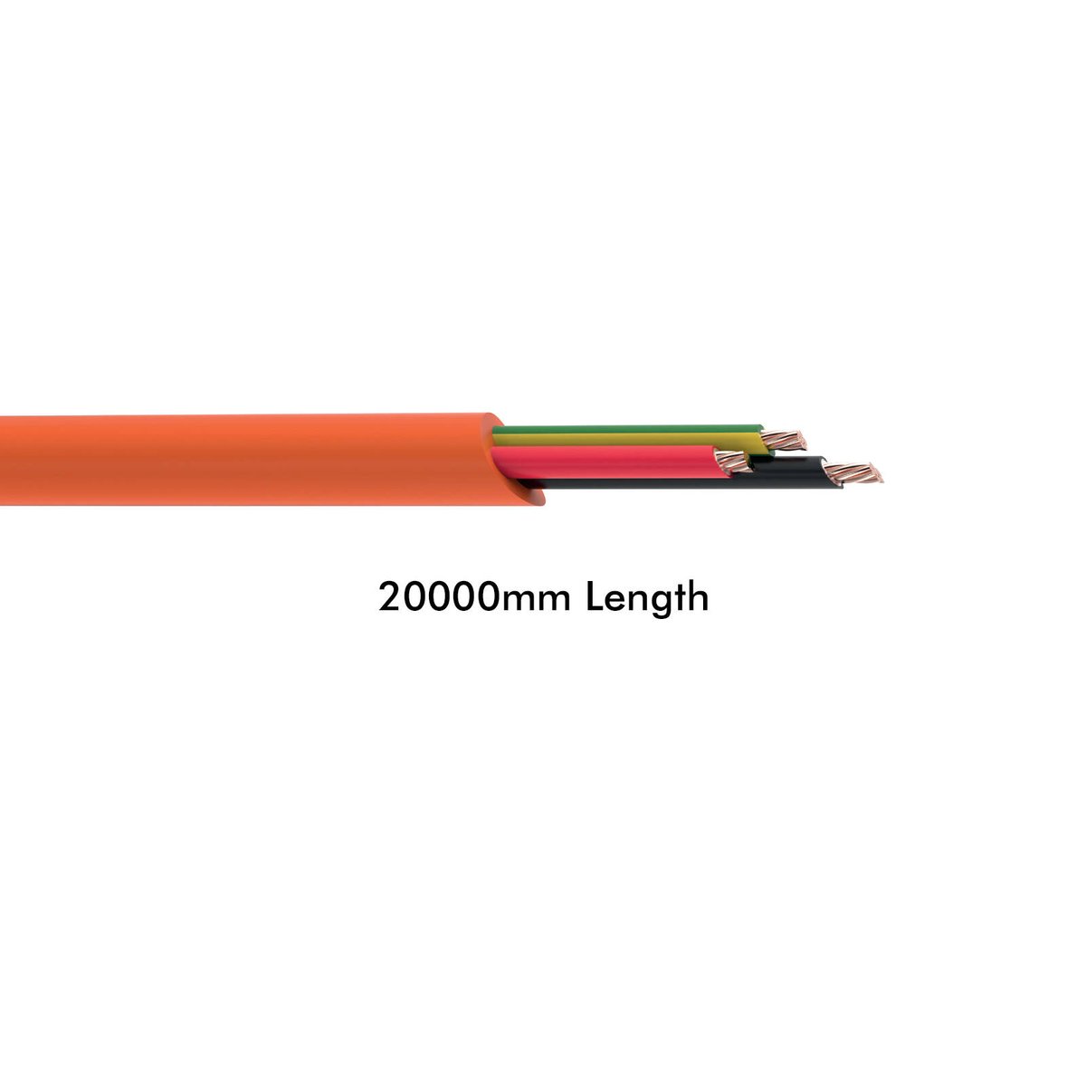Deta 20m 4.0mm 2 Core E 1 Phase Cable - Orange - EV Charger - 450/750V ...