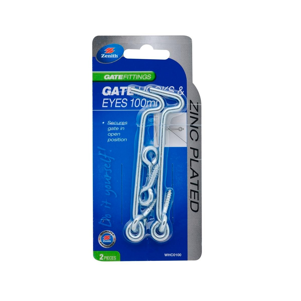 Zenith Gate Hooks and Eyes 100mm Zinc Plated 2 Pack Added Security ...
