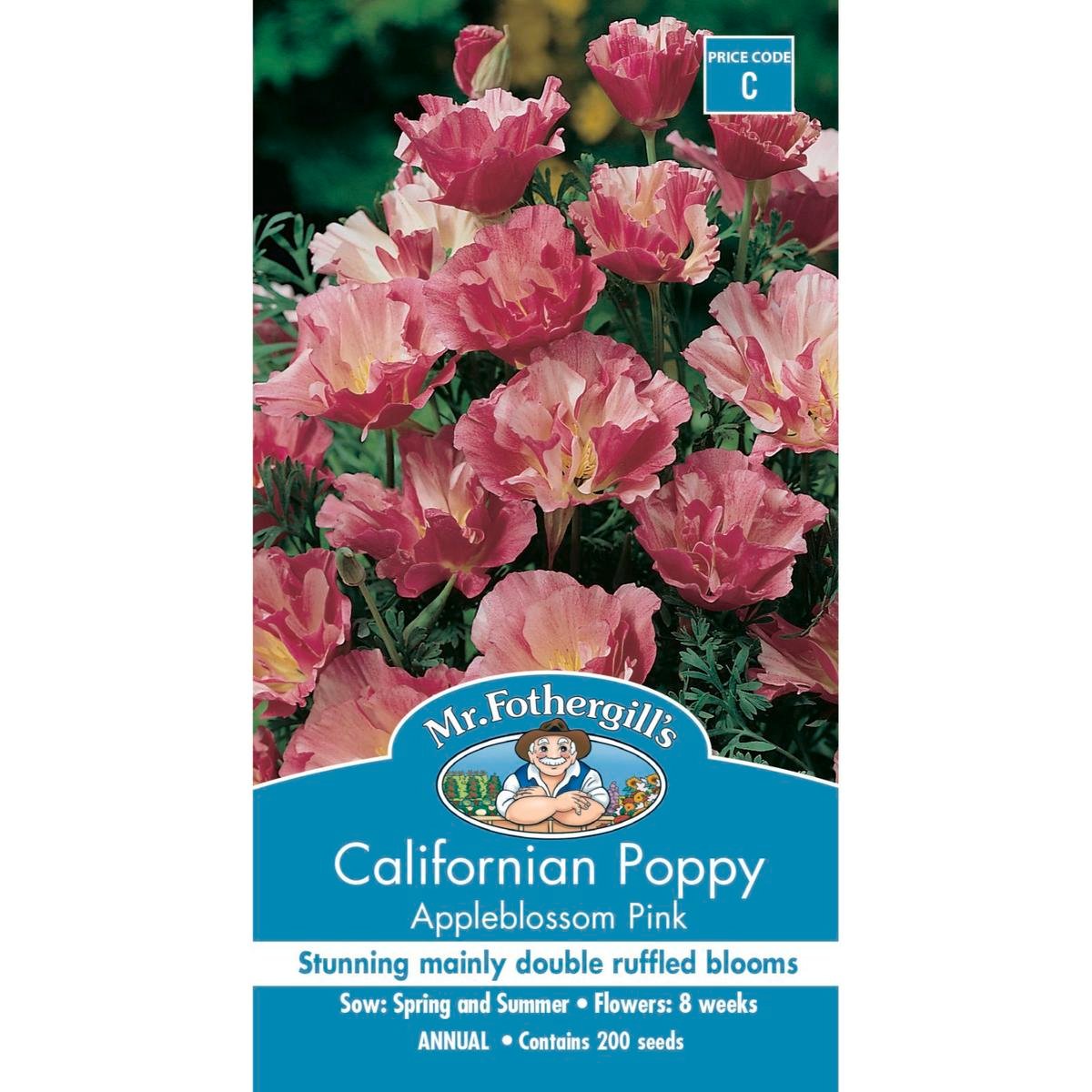 Mr Fothergill S Californian Poppy Appleblossom Pink Seeds - 75mm - See ...