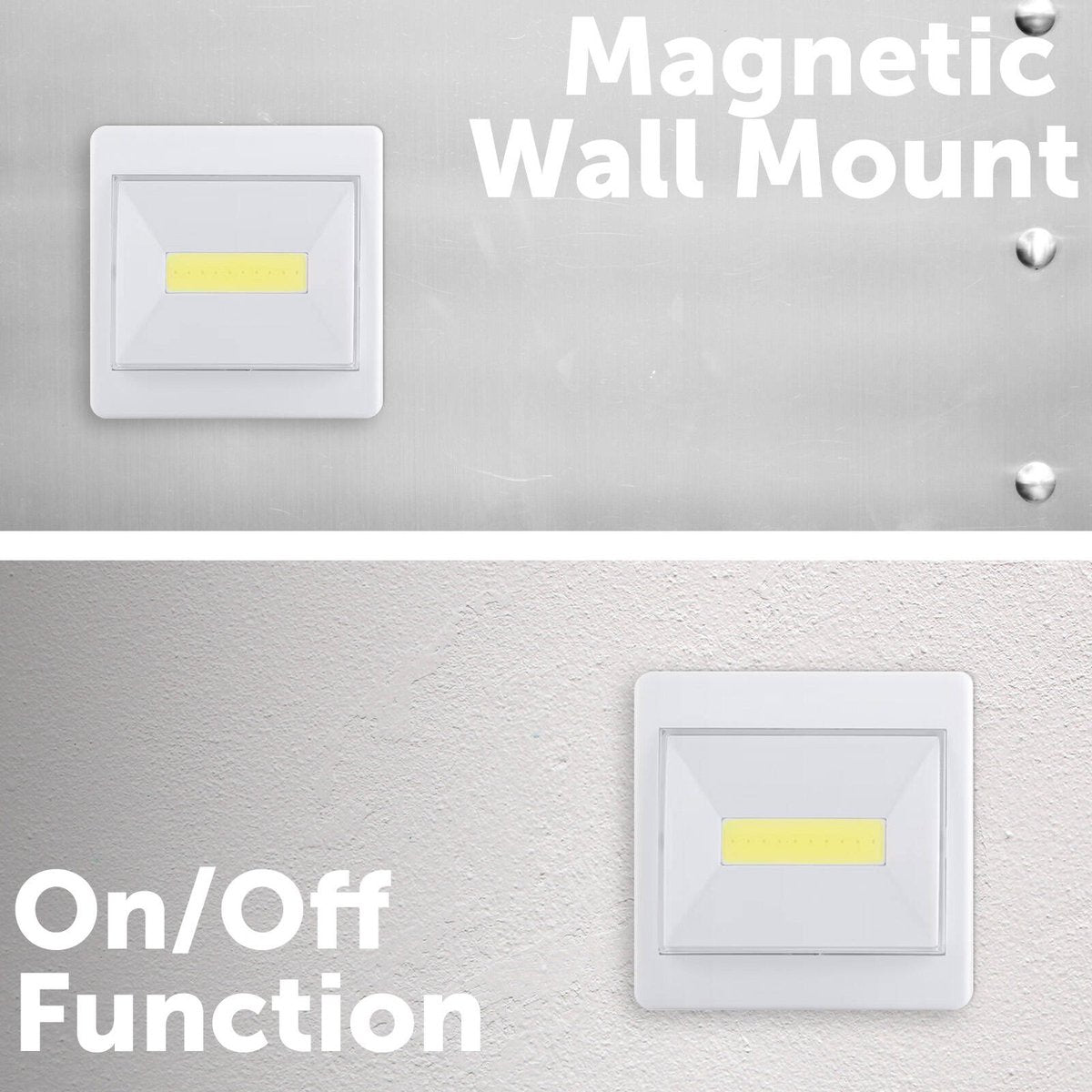 Click LED Light Switch - 100 Lumens - Compact White - Battery Powered ...